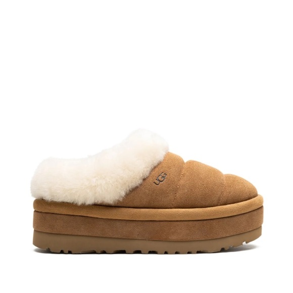 UGG | Shoes | Ugg Tan And White Platform Sheepskin Slippers | Poshmark